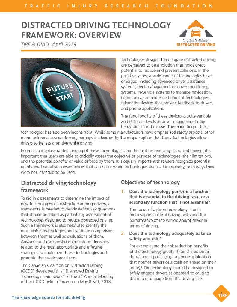 Distracted Driving in Canada: Making Progress, Taking Action - Traffic ...